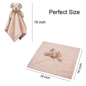 Pro Goleem Dog Security Blanket Brown Soft Puppy Lovey for Boys and Girls Unisex Lovie Baby Gifts for Toddler and Infant 16 Inch