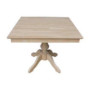 International Concepts 36" x 36" Natural Solid Wood Square Top Pedestal Table - 29.9" Height