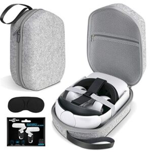 sarlar hard carrying case compatible with oculus quest 2 basic/elite version vr gaming headset and touch controllers accessories, suitable for travel and home storage