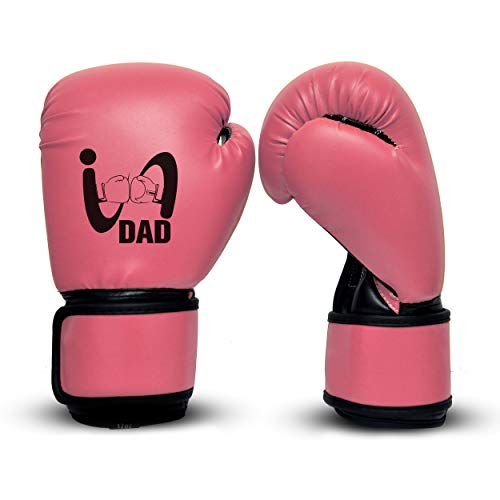 I Boxing Dad - Kids Boxing Gloves MMA Boxing Muay Thai Bag Work (Pink, 8 Oz)