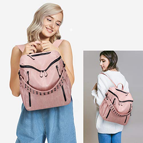 Roulens Women Backpack Purse Fashion Leather Large Ladies Shoulder Bags Travel Backpack Purse for Women