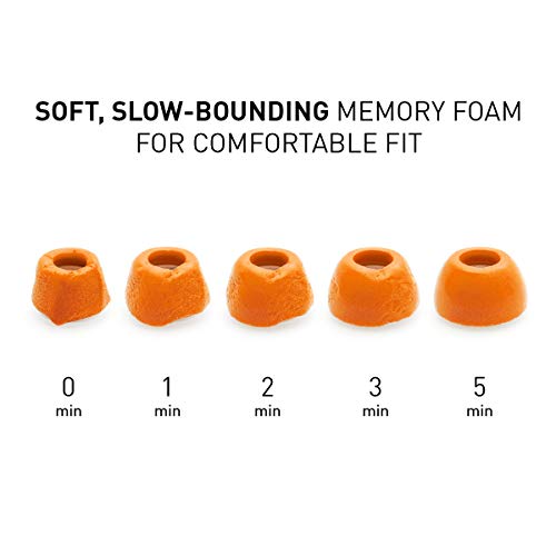 Eartune Fidelity UF-A Premium Memory Foam Tips for AirPods Pro (1st Gen & 2nd Gen) - Fits in Charging Case, Stays in Your Ears, Superb Sound Isolation, and Built-in Waxguard - Medium, [Orange]