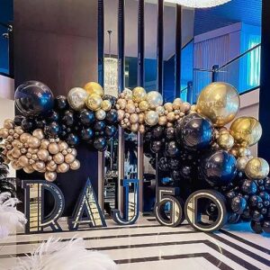 KALOR Black Balloons,100 Pcs 5 Inch Mini Matte Latex Balloons for Balloon Garland Arch, Birthday Decoration, Wedding Party, Baby Shower Decorations