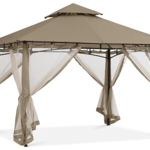 Sturdy Patio Gazebo 10 Ft x 12 Ft with Mosquito Netting by ABCCANOPY