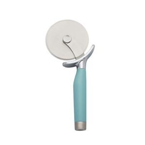 KitchenAid Gourmet Stainless Steel Wire Masher, One Size, Matte Aqua Sky & Gourmet Pizza Wheel, One Size, Matte Aqua Sky