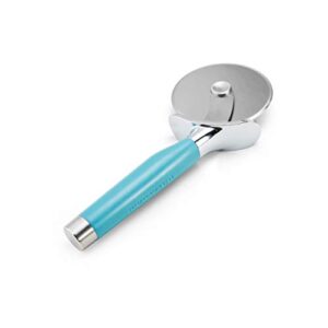 KitchenAid Gourmet Stainless Steel Wire Masher, One Size, Matte Aqua Sky & Gourmet Pizza Wheel, One Size, Matte Aqua Sky