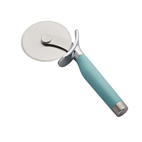 KitchenAid Gourmet Stainless Steel Wire Masher, One Size, Matte Aqua Sky & Gourmet Pizza Wheel, One Size, Matte Aqua Sky