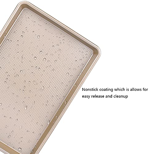 Kitcom Nonstick Large Baking Cookie Sheet, Heavy Duty Carbon Steel Baking Pan for Oven, 17.7 Inch x 12.8 Inch, Champagne Gold