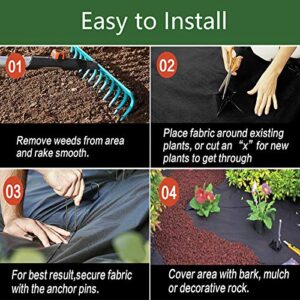 AGTEK Landscape Fabric 8.2x25 FT Heavy Duty Ground Cover