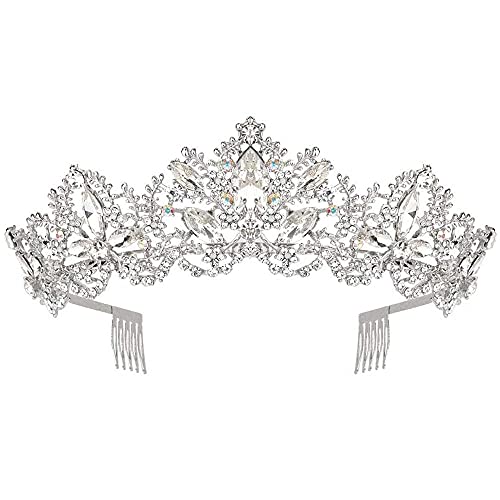 Didder Silver Tiaras for Women Bridal Tiara, Crystal Tiaras and Crowns for Women Princess Tiaras for Girls Birthday Crown for Prom Wedding Party Halloween Costume Hair Accessories Christmas Gift