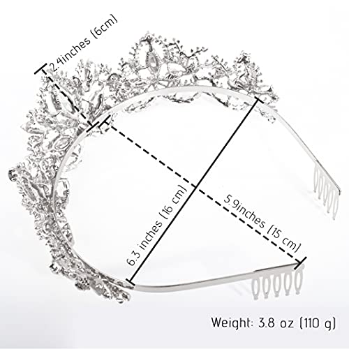 Didder Silver Tiaras for Women Bridal Tiara, Crystal Tiaras and Crowns for Women Princess Tiaras for Girls Birthday Crown for Prom Wedding Party Halloween Costume Hair Accessories Christmas Gift