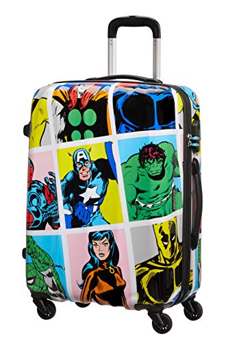 AMERICAN TOURISTER Unisex Adults’ Luggage Suitcase, Multicolored (Marvel Pop Art), M (65 cm-62.5 L)