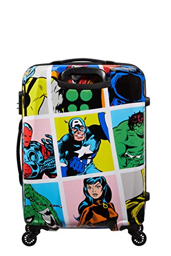 AMERICAN TOURISTER Unisex Adults’ Luggage Suitcase, Multicolored (Marvel Pop Art), M (65 cm-62.5 L)