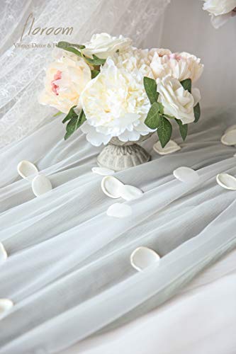 Floroom 300pcs Silk Rose Petals Ivory Flower Petals for Wedding Flower Girl Basket White Aisle Scatter Dinner Table Centerpieces Party Confetti Bridal Shower Romantic Night Decoration