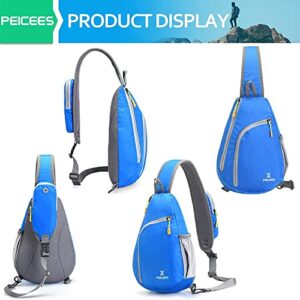 Peicees Sling Bag Backpack for Men Women Water Resistant Crossbody Shoulder Bag Travel Hiking Chest Daypack