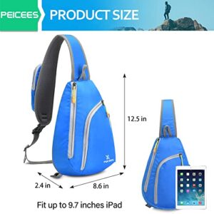 Peicees Sling Bag Backpack for Men Women Water Resistant Crossbody Shoulder Bag Travel Hiking Chest Daypack