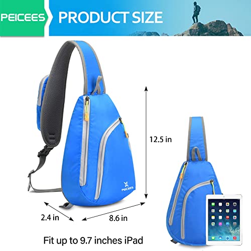 Peicees Sling Bag Backpack for Men Women Water Resistant Crossbody Shoulder Bag Travel Hiking Chest Daypack