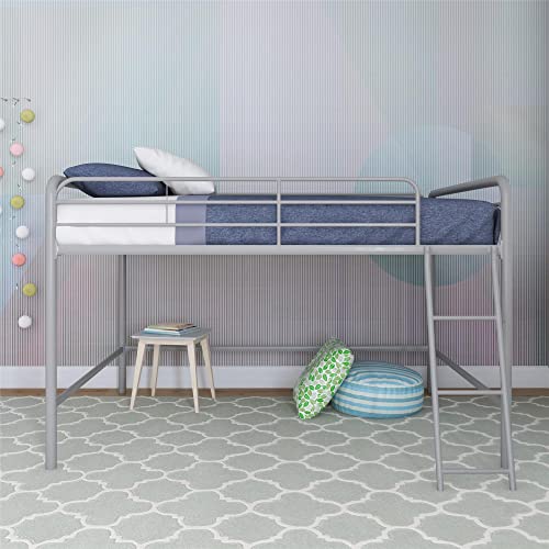 DHP Jett Junior Full Metal Loft Bed, Silver