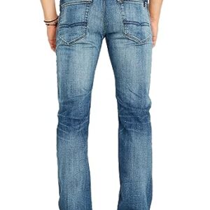 Buffalo David Bitton Men's Relaxed Straight Driven Jeans, Authentic and Sanded Indigo, 36W x 32L