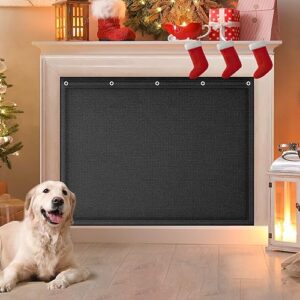 CADARA Fireplace Blocker Blanket Stops Overnight Heat Loss, Fireplace Draft Stopper Save Energy, Indoor Fireplace Cover Insulation Black 39" W x 32" H