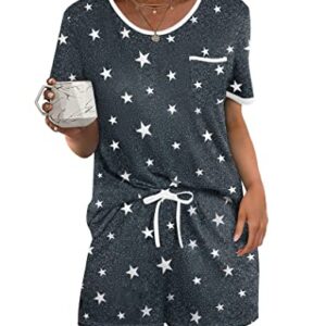 Ekouaer Pj Shorts for Women Pajamas Short Sleeve Tee and Shorts Lounging Sleepwear