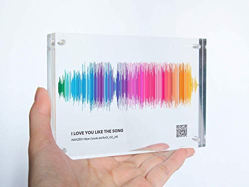 I Love You Like The Song - Customized Sound Wave Prints - Soundwave Art in Acrylic Frame Gift for 3rd Anniversary, Valentines Day and Birthday