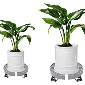 Adjustable Plant Stand (15-20’’) with Wheels Large Potted Planter Plant Stand on Wheels Pound Heavy Duty Plant Dolly Movable Plant Caddy Adjustable Rolling Tray Coaster…