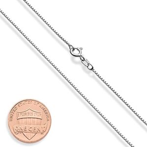 Miabella Solid 925 Sterling Silver Italian 1mm Box Chain Necklace for Women Men, Made in Italy (Length 18 Inches (Small))