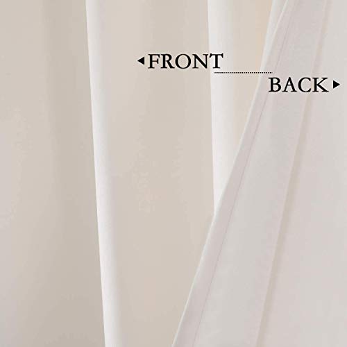 SPXTEX Cream White Velvet Curtains 63 inches Long Sliding Door Curtains for Living Room Ivory Velvet Curtains Grommet Heavy Velvet Drapes Thermal Insulated Curtains for Bedroom Set of 1 Panel