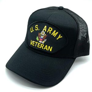 Infinite Hats US Army Veteran Patch Mesh Adjustable Baseball Cap (Black)