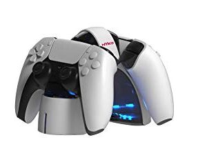 Nyko Charge Arc for Playstation 5 - Aesthetic Charging Station for PlayStation5 - Dualsense Charger - LED Charge Indication Lights - White and Black - Playstation 5