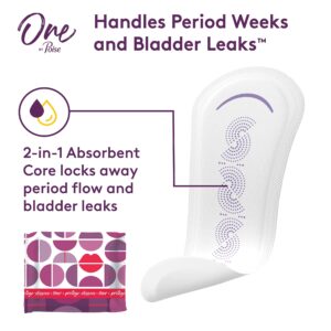 One by Poise Panty Liners (2-in-1 Period & Bladder Leakage Daily Liner), Long, Extra Coverage for Period Flow, Very Light Absorbency for Bladder Leaks, 50 Count