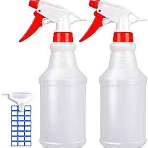 JohnBee Empty Spray Bottles (16oz/2Pack) - Adjustable Spray Bottles for Cleaning Solutions - No Leak and Clog - HDPE spray bottle For Plants, Pet, Bleach Spray, Vinegar, BBQ, and Rubbing Alcohol.