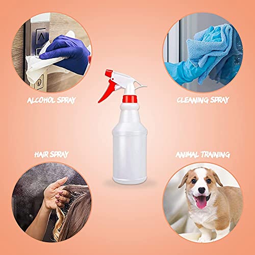 JohnBee Empty Spray Bottles (16oz/2Pack) - Adjustable Spray Bottles for Cleaning Solutions - No Leak and Clog - HDPE spray bottle For Plants, Pet, Bleach Spray, Vinegar, BBQ, and Rubbing Alcohol.