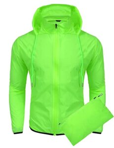 coofandy mens packable lightweight travel cycling rain jacket waterproof hooded