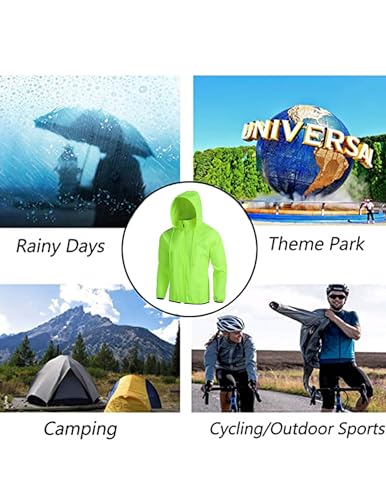 COOFANDY Mens Packable Lightweight Travel Cycling Rain Jacket Waterproof Hooded