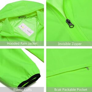 COOFANDY Mens Packable Lightweight Travel Cycling Rain Jacket Waterproof Hooded