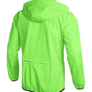 COOFANDY Mens Packable Lightweight Travel Cycling Rain Jacket Waterproof Hooded