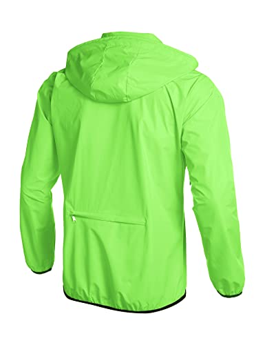 COOFANDY Mens Packable Lightweight Travel Cycling Rain Jacket Waterproof Hooded