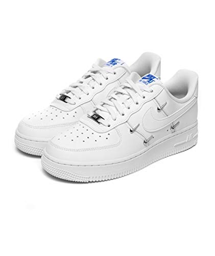 Nike Women's Air Force 1 '07 Shoes, White/Hyper Royal/Black/White, 12