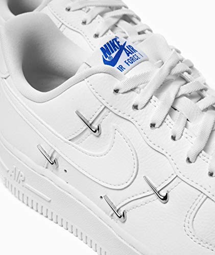 Nike Women's Air Force 1 '07 Shoes, White/Hyper Royal/Black/White, 12