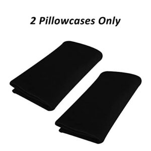 Stretch Pillowcases Standard Size 2 Pack - Micro Jersey Knit & Ultra Soft - Set of 2 Pillow Cases, Black