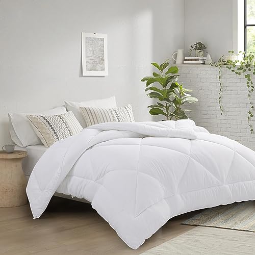 All-Season California King Comforter-Soft and Cooling Comforter for Restful Sleep-Down Alternative Quilted Comforter-2100 Series Duvet Insert with Corner Tabs(White,Cal King,96"x104")