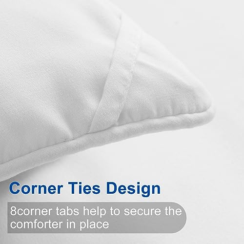 All-Season California King Comforter-Soft and Cooling Comforter for Restful Sleep-Down Alternative Quilted Comforter-2100 Series Duvet Insert with Corner Tabs(White,Cal King,96"x104")