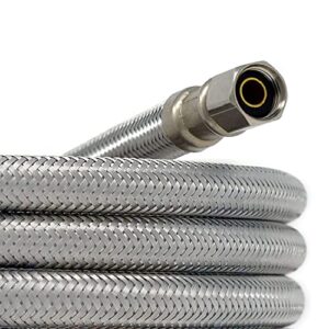 Braided Stainless Steel Ice Maker Water Supply Hose - 6 Ft - Universal 1/4" Connectors from Kelaro