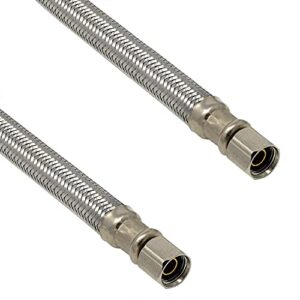 Braided Stainless Steel Ice Maker Water Supply Hose - 6 Ft - Universal 1/4" Connectors from Kelaro