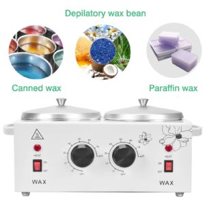 Panghuhu88 Double Wax Warmer, Professional Electric Wax Heater, Wax Pot Dual Parrafin Waxing Machine, SPA Equipment Adjustable Temperature, Facial Skin Hair Removal Tool Set