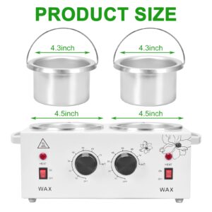 Panghuhu88 Double Wax Warmer, Professional Electric Wax Heater, Wax Pot Dual Parrafin Waxing Machine, SPA Equipment Adjustable Temperature, Facial Skin Hair Removal Tool Set