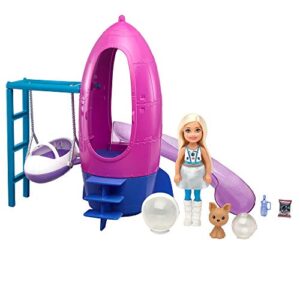 barbie space discovery chelsea doll & rocket ship-themed playset with puppy