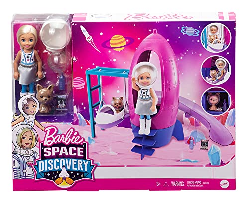 Barbie Space Discovery Chelsea Doll & Rocket Ship-Themed Playset with Puppy